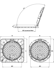 Manhole Cover MAXUM C/O 600 VENTED Ductile D400 class | Soval